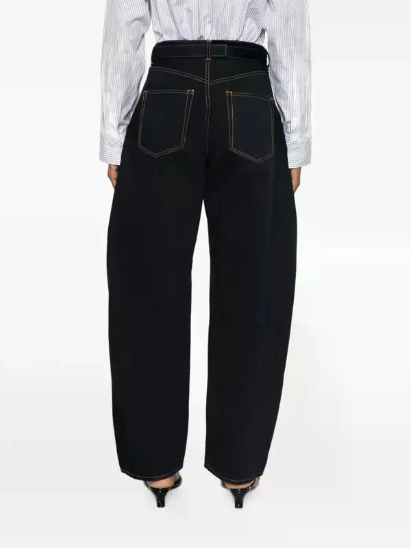 Sacai Belted Contrast-stitch Jeans