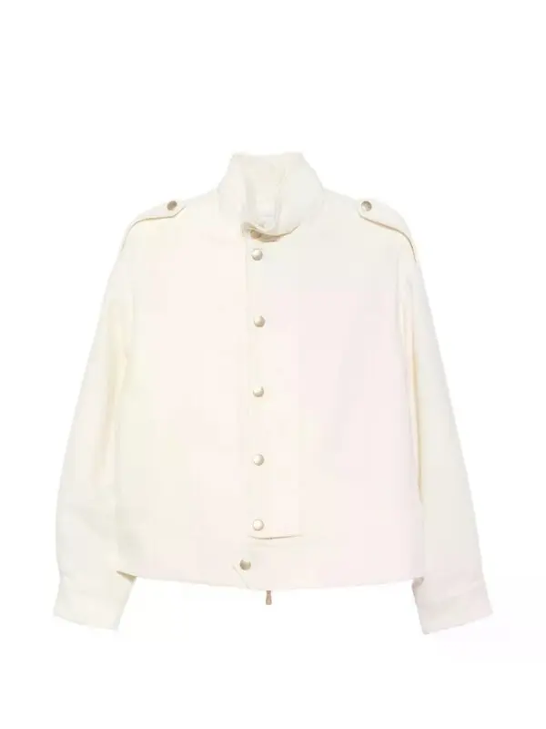 Eleventy Cropped Wool Jacket - White