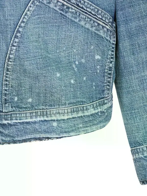 MAISON MARGIELA Paint-splatter Denim Jacket - Blue