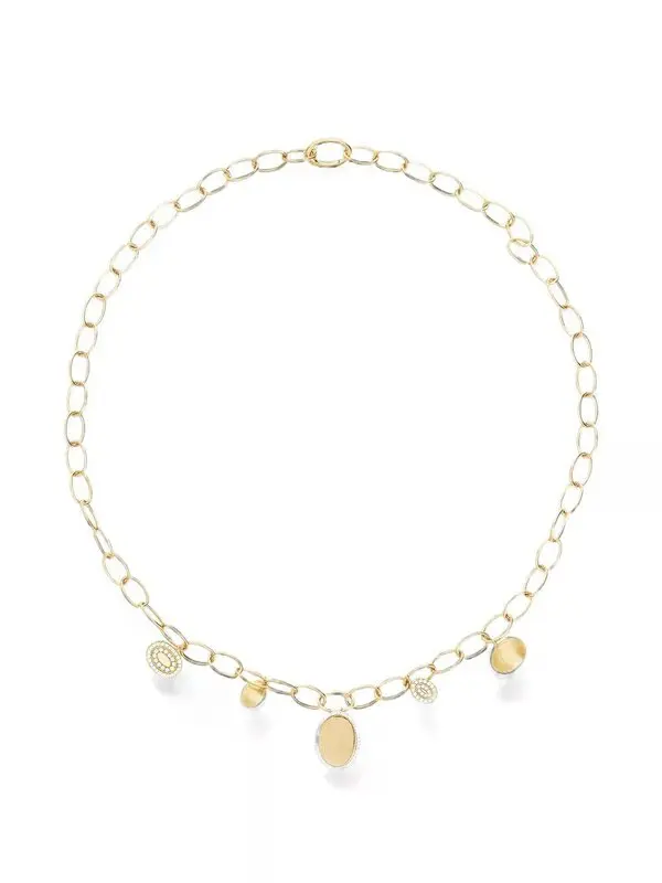 NANIS 18k Yellow Pavé Diamond Sway Boule Link Necklace - Gold