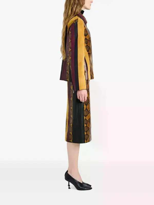Proenza Schouler Leather Paneled Jacket - Gold