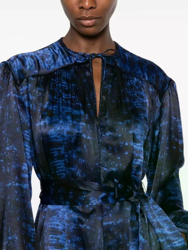 Isabel Marant Étoile Luada Abstract-print Belted Midi Dress