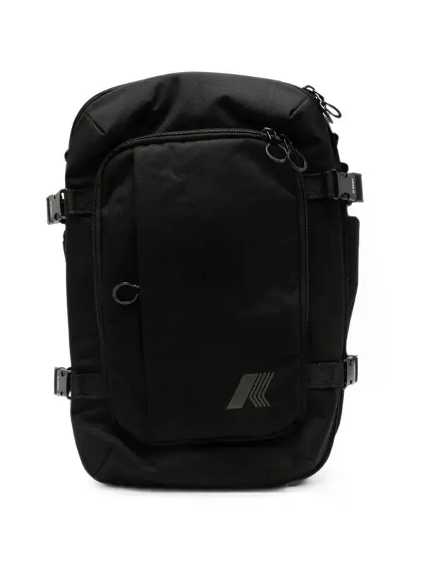 K-WAY Salomette Buckled-strap Logo-print Backpack - Black