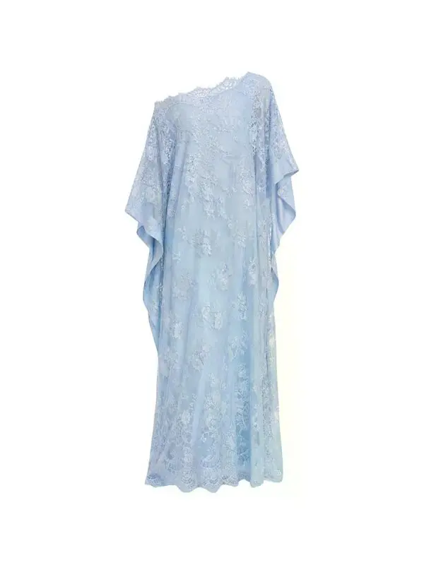 SELF-PORTRAIT Embellished Lace Kaftan Maxi Dress - Blue