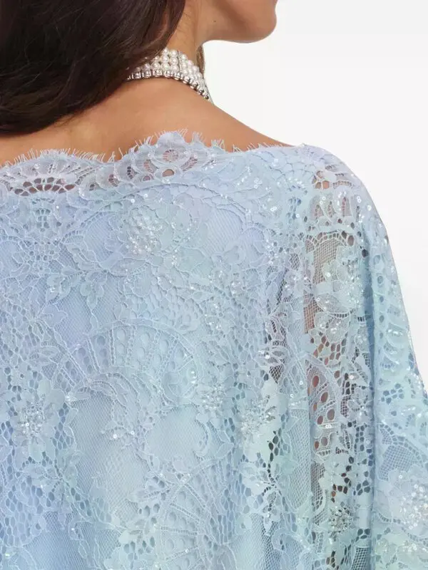 SELF-PORTRAIT Embellished Lace Kaftan Maxi Dress