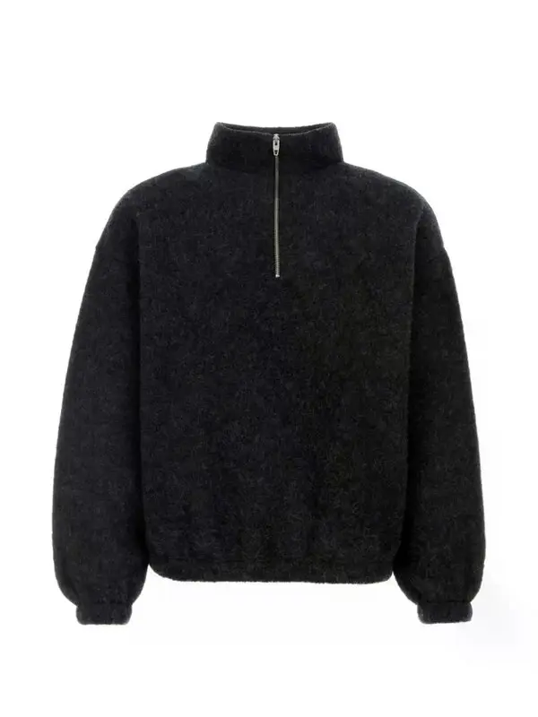JIL SANDER Quarter-zip Wool-blend Sweater - Grey
