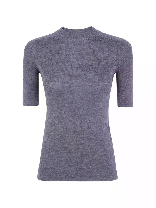 JCSOPHIE Ribbed Short-sleeved Sweater - Grey