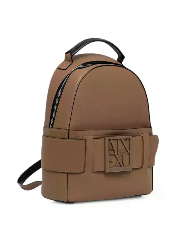 Armani Exchange Logo Plaque Backpack - Neutrals