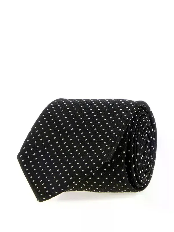 TOM FORD Polka-dot Silk Neck Tie - Black