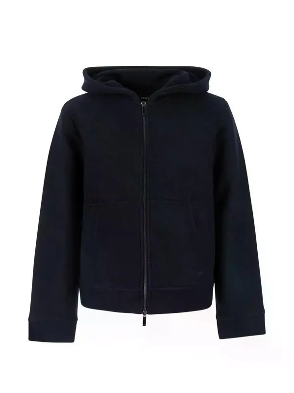 Emporio Armani Hooded Zip-up Coat - Blue