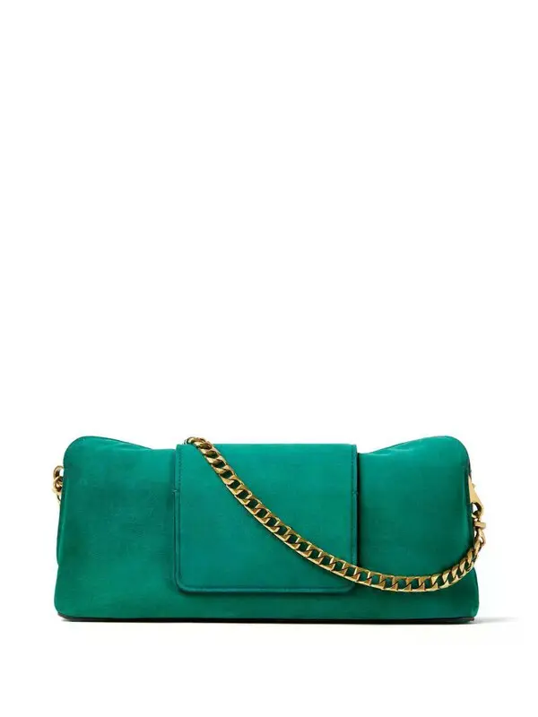 Versace Vivian Embroidered Crosta Suede Clutch