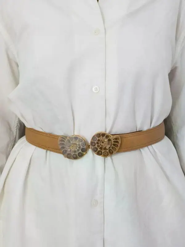 Saint Laurent 1980s Fossil Shell Belt