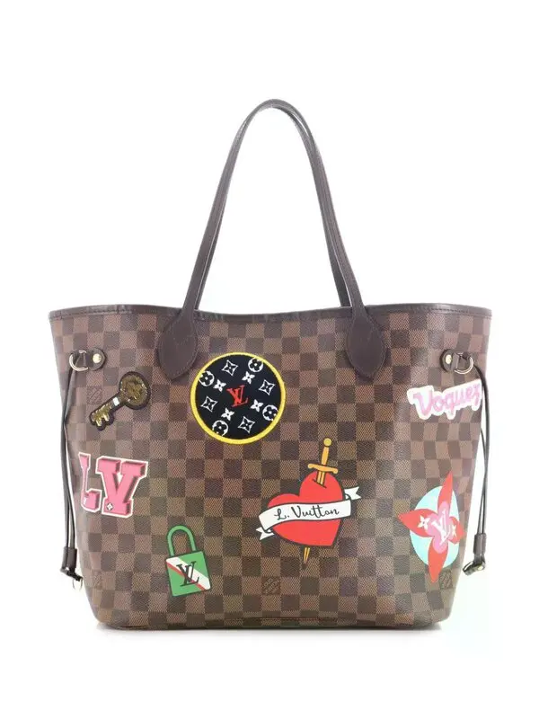 LOUIS VUITTON Limited Edition Patches Damier Mm Tote Bag - Brown
