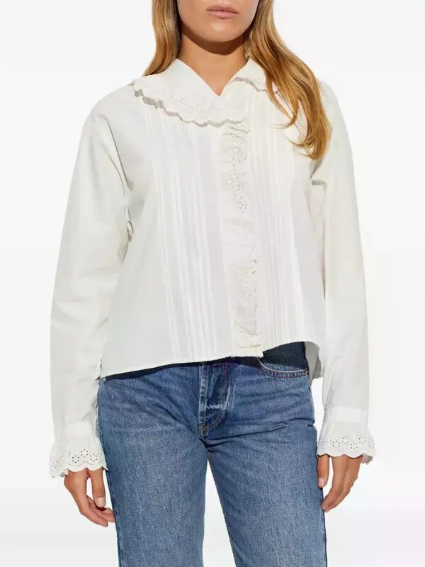 MARANT ETOILE Nomia Broderie-anglaise Trim Ruffled Top