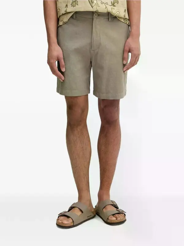 Armani Exchange Logo Plaque Slub Texture Shorts