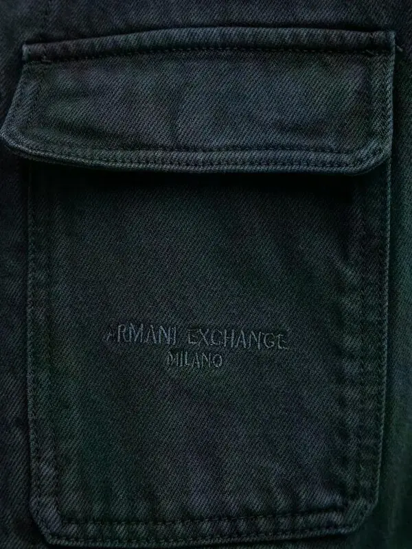 Armani Exchange Logo Embroidered Denim Jacket