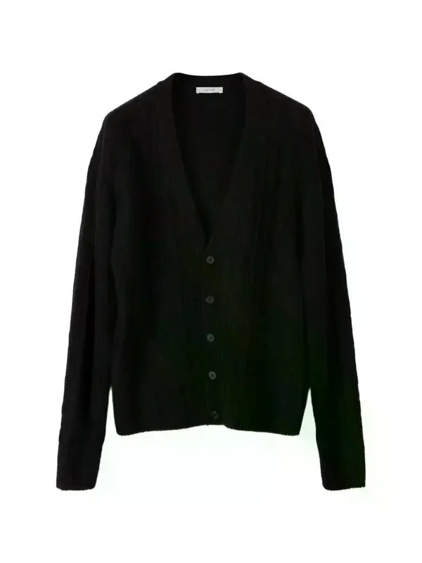 THE ROW Braided-knit Cashmere Cardigan - Black