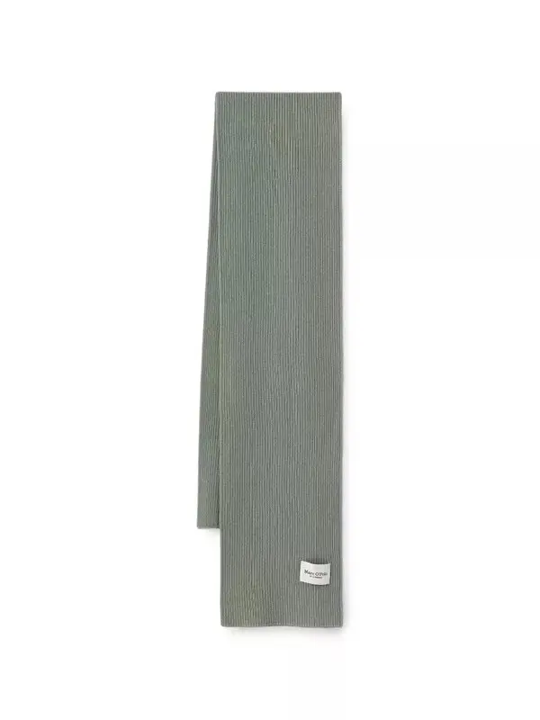 Marc O'polo Ribbed-knit Cotton Scarf - Green