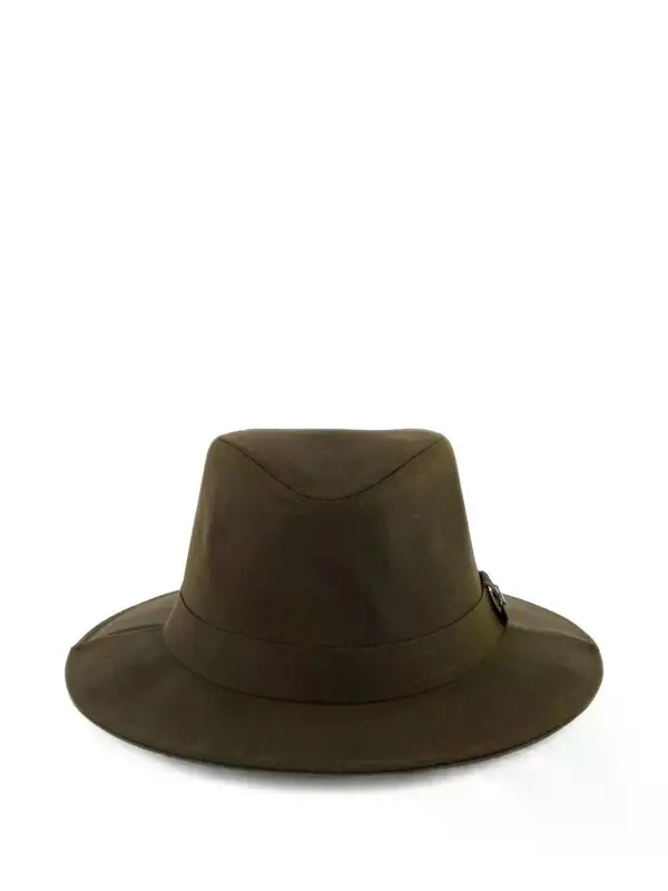 Barbour Logo Plaque Fedora Hat - Green