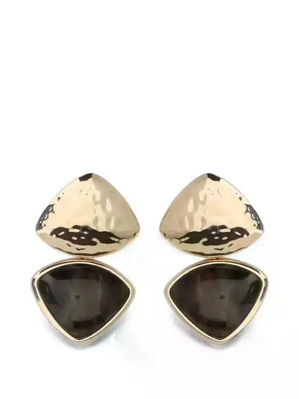 SELF-PORTRAIT Mottled Enamel-detail Earrings - Gold