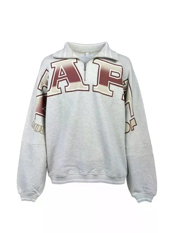 NAPA BY MARTINE ROSE Graphic-print Half-zip Sweater - Grey