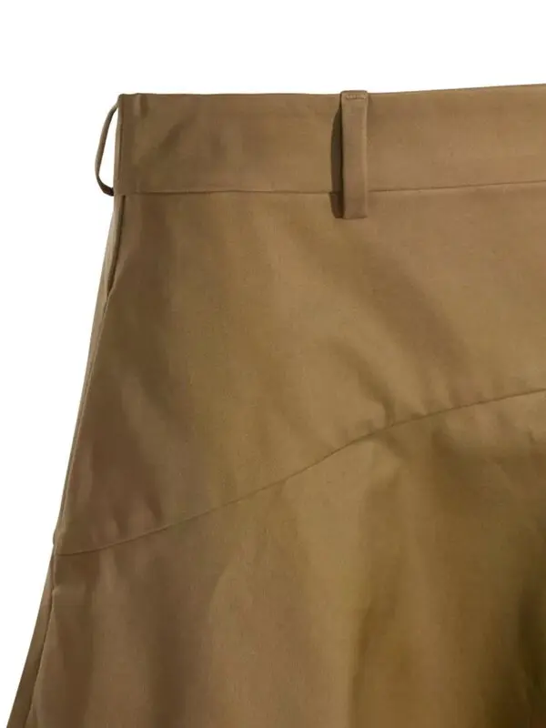 Balenciaga A-line Cotton Skirt In Camel