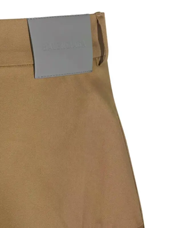 Balenciaga A-line Cotton Skirt In Camel