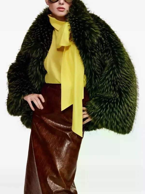 Essentiel Antwerp Faux-fur Jacket - Green