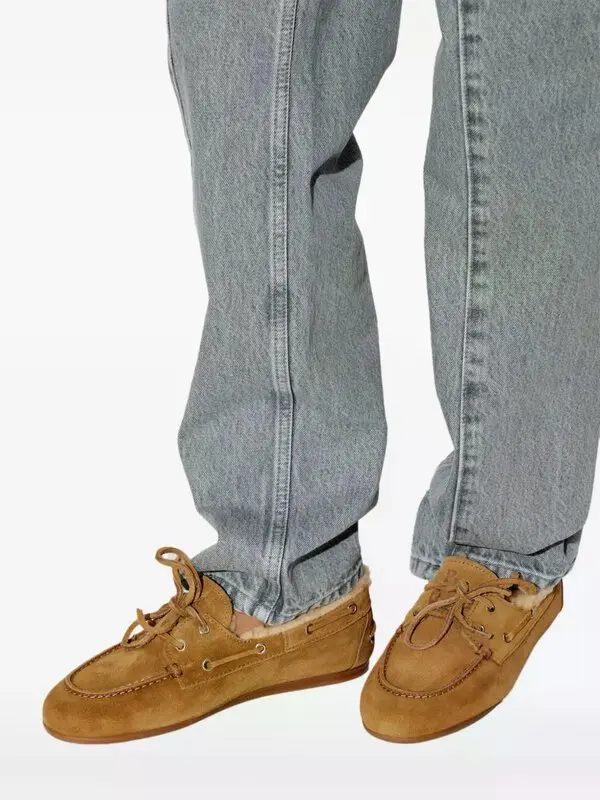 POSA Boat Shearling-lined Calf Suede Loafers