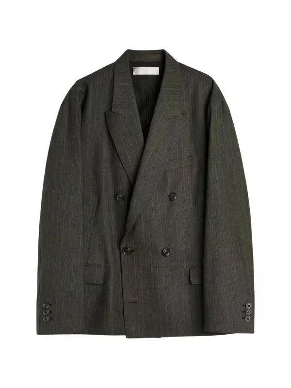 Our Legacy Double-breasted Striped Blazer - Grey