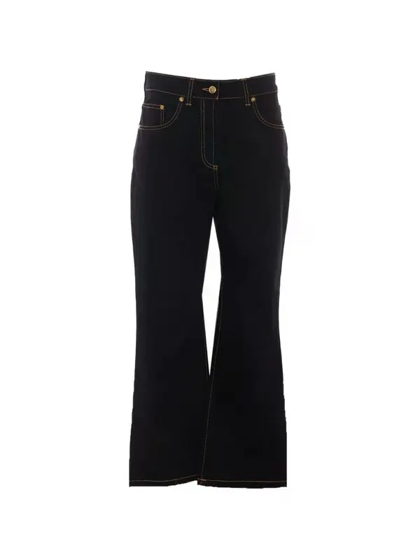 Versace Logo-patch Topstitched Jeans - Black