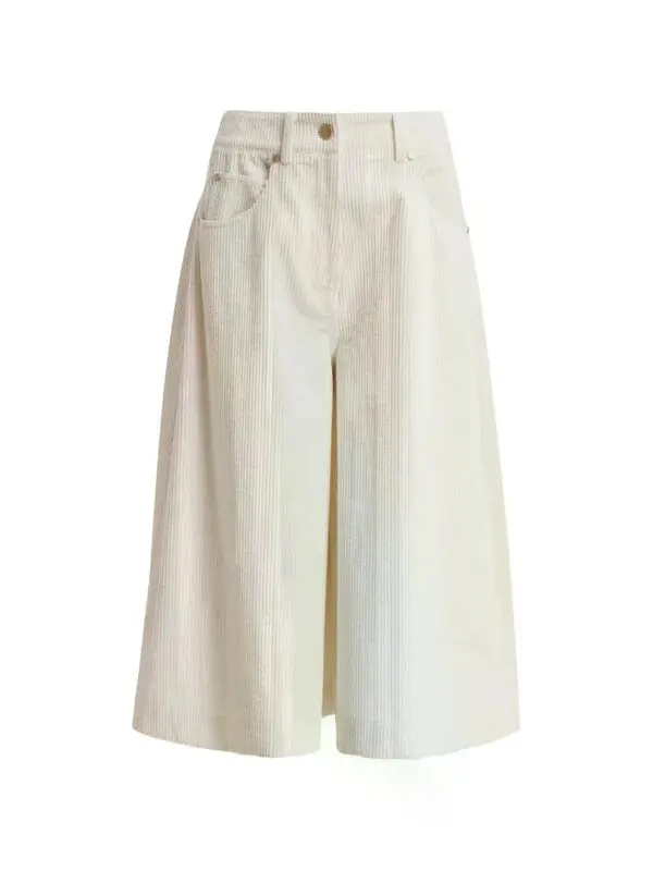 Essentiel Antwerp Off- Corduroy Wide-leg Shorts