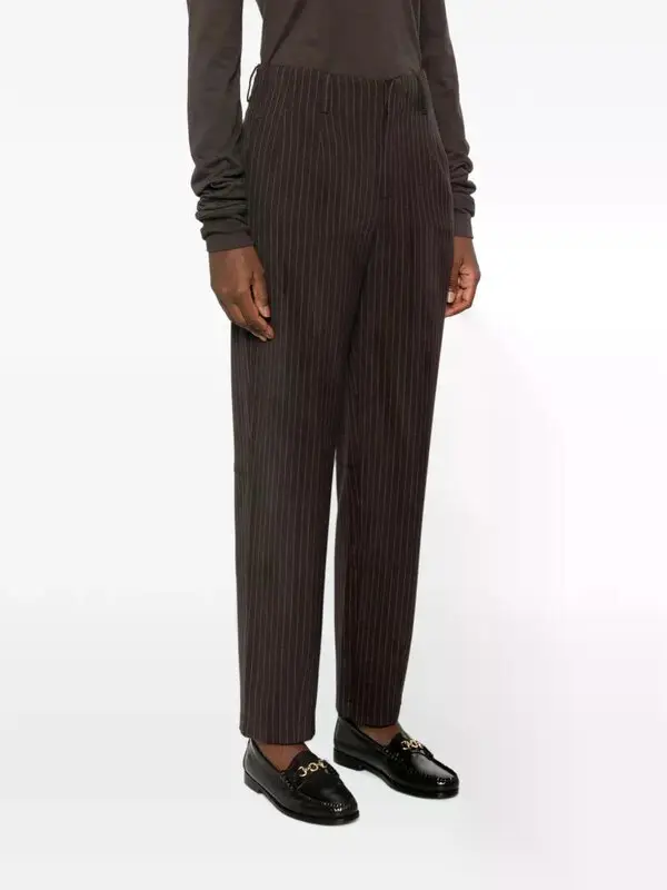 YERSE Dark Pinstripe Pattern Straight Leg Trousers