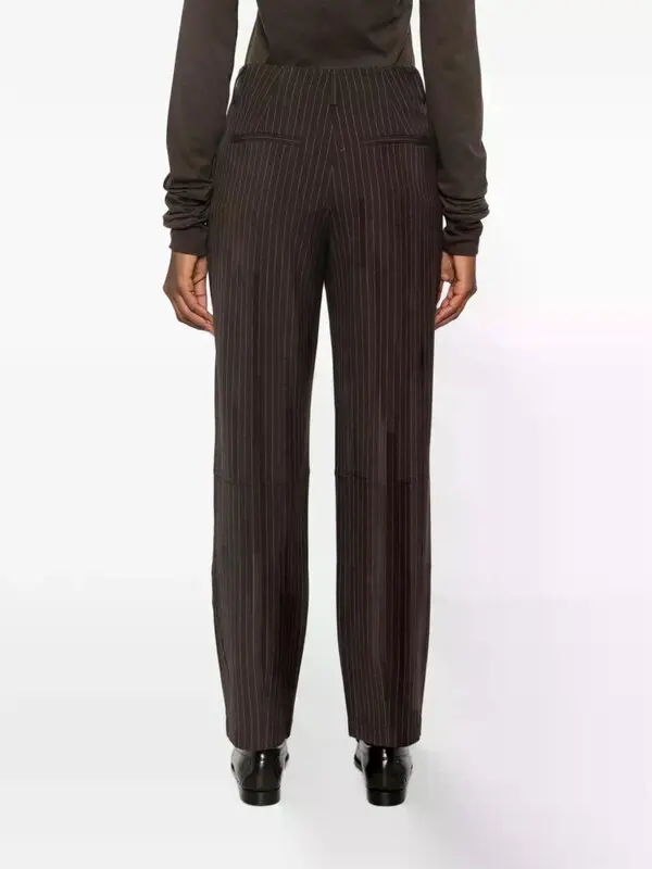 YERSE Dark Pinstripe Pattern Straight Leg Trousers