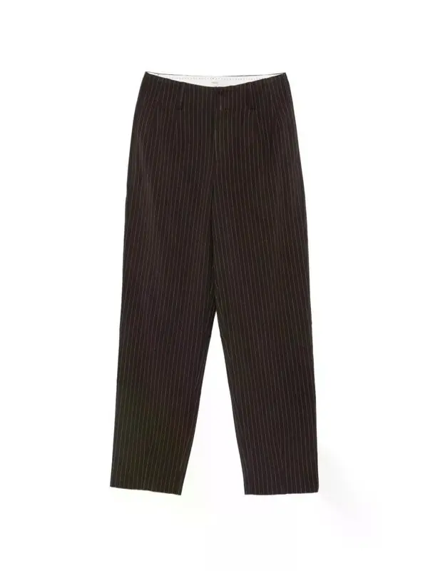 YERSE Dark Pinstripe Pattern Straight Leg Trousers