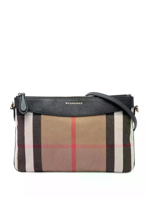 Burberry 2000-2017 Mega Check Canvas Derby Peyton Crossbody Bag - Brown