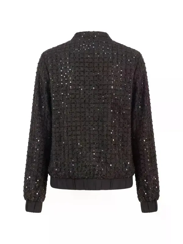 NISSA Sequin Embellished Bomber Jacket