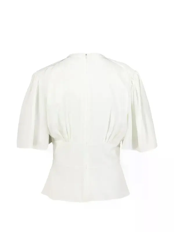 Rabanne Gathered Flared-sleeve Top - White