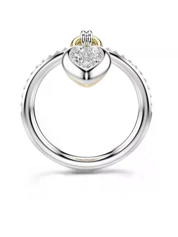 SWAROVSKI Idyllia Heart-charm Pavé-set Rings - Silver