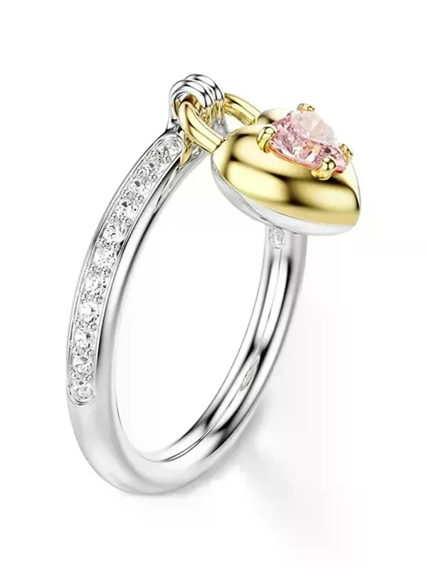 SWAROVSKI Idyllia Heart Charm Pavé-set Ring - Silver