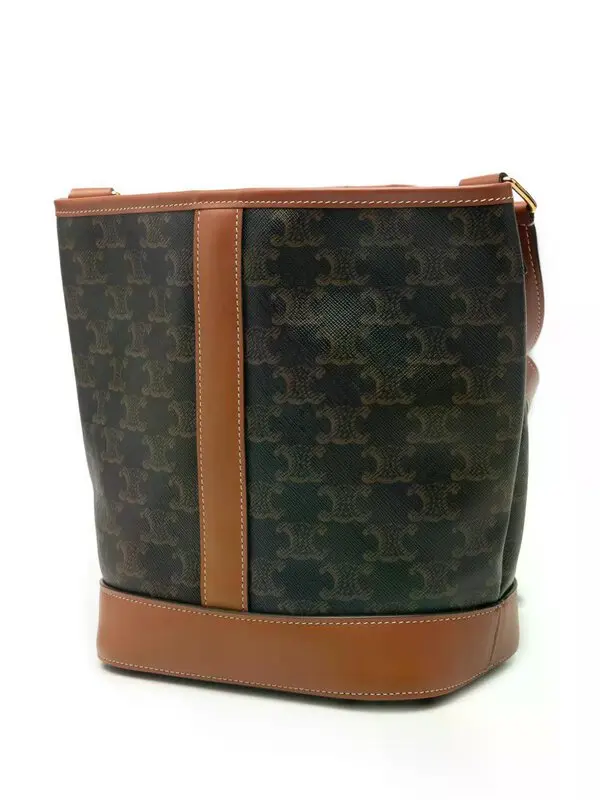 Celine 2023 Small Triomphe Coated Canvas Bucket Bag