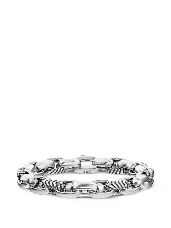 David Yurman Chevron Oval Link Bracelet - Silver
