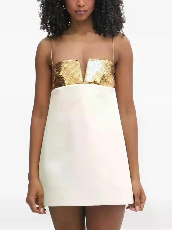 Retrofete Cyra Sequin-embellished A-line Mini Dress - White