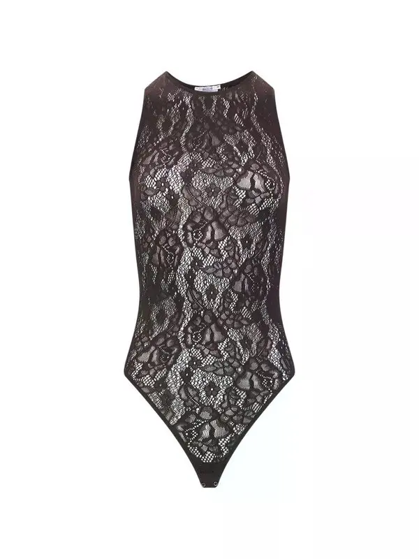 Wolford Dark Floral Lace Bodysuit - Brown