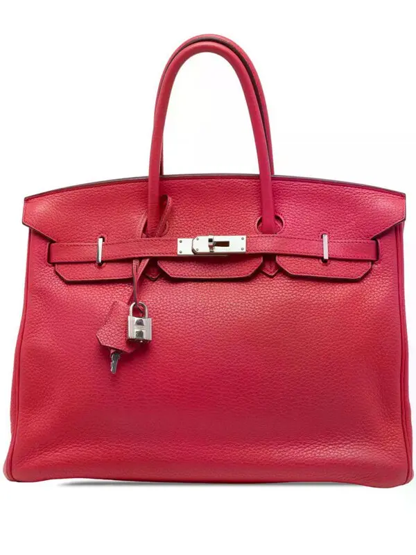 Hermès 2010 Clemence Birkin Retourne 35 Handbag - Red