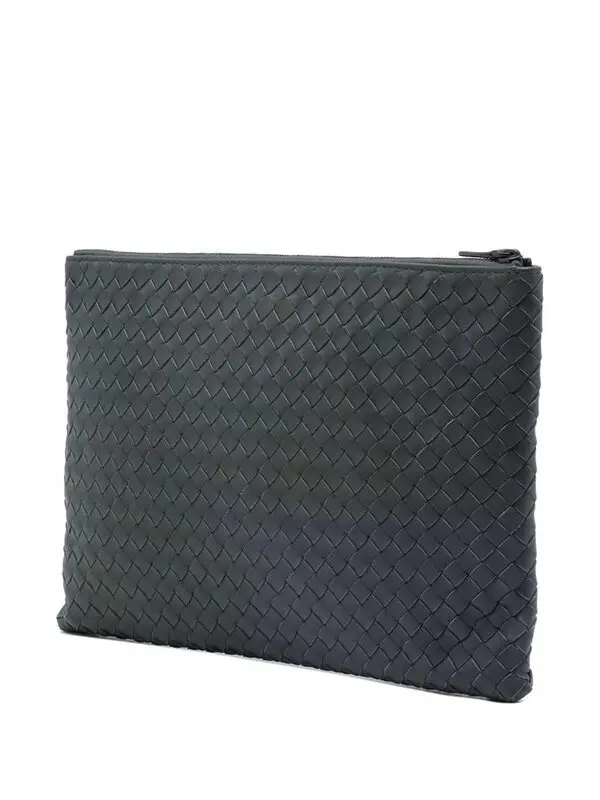 Bottega Veneta Woven Nappa Leather Clutch - Grey