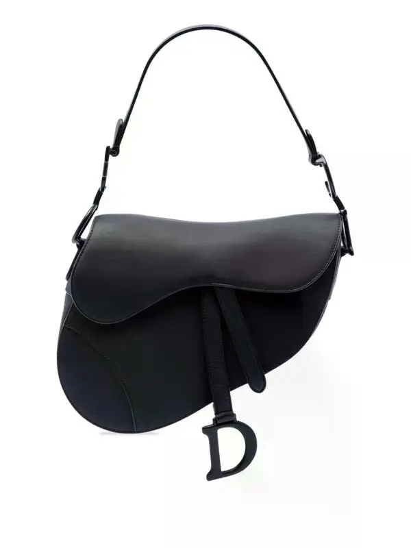 Dior 2019 Ultra Matte Calfskin Saddle Bag Shoulder Bag - Black