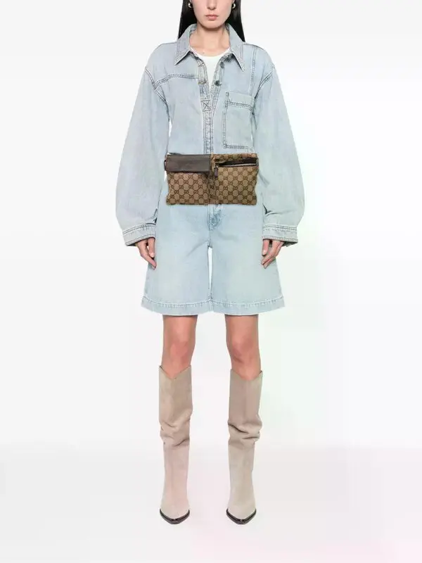 Gucci 2000-2015 Gg Canvas Double Pocket Belt Bag - Neutrals