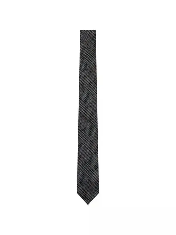 Thom Browne High-twist Wool Prince Of Wales Neck Tie - Grey