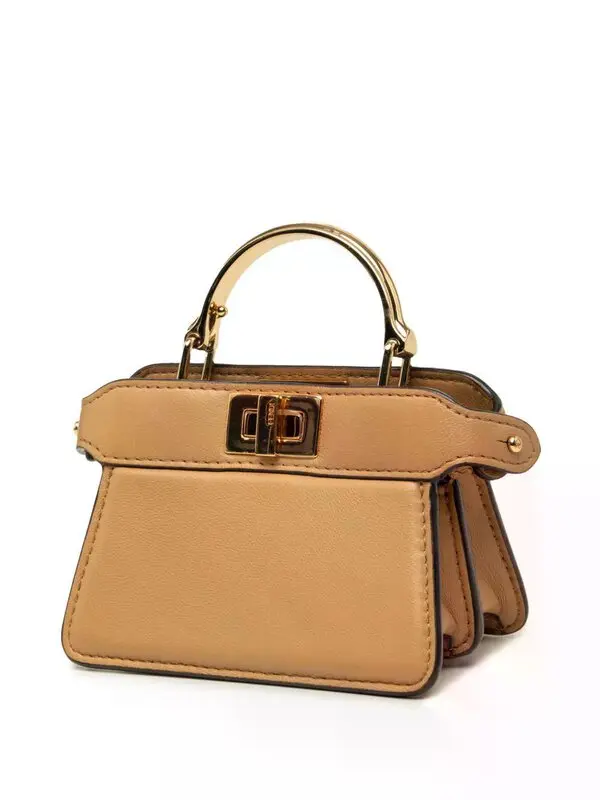 Fendi Nano Calfskin Peekaboo Iseeu Maxi Handle Satchel - Brown